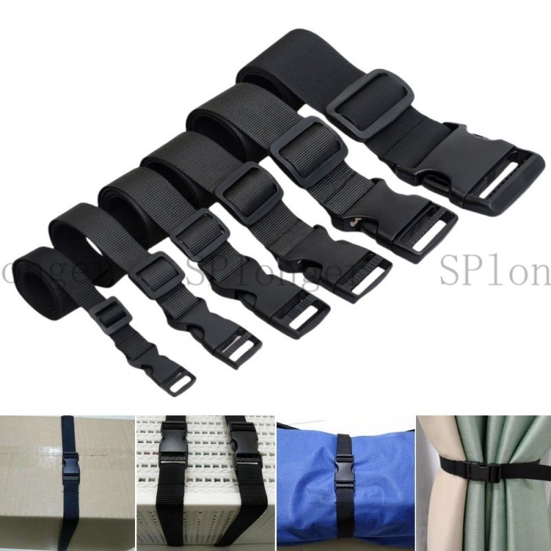 2 Pcs Multifunctional Binding Strap Plastic Buckle Nylon Tent Camping ...