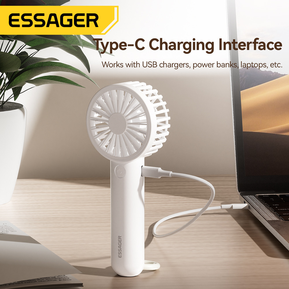 Portable Handheld Fan Small Cooling Fan USB Rechargeable EyelashESSAGER ...