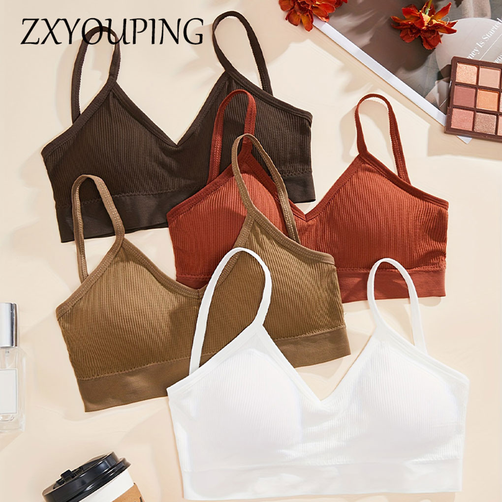 ZXYOUPING Solid Seamless Wireless Cami Bra Bralette Tops U Beautiful ...