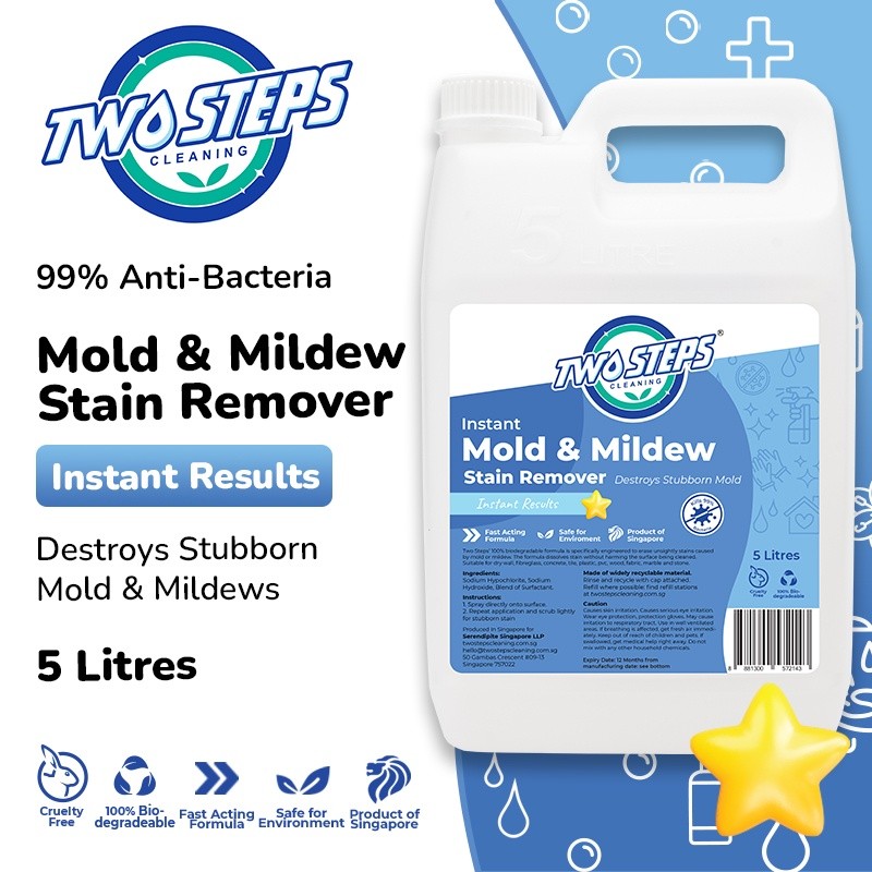 Two Steps Cleaning Mold & Mildew Remover 5 Litre Eco Refill | Shopee ...
