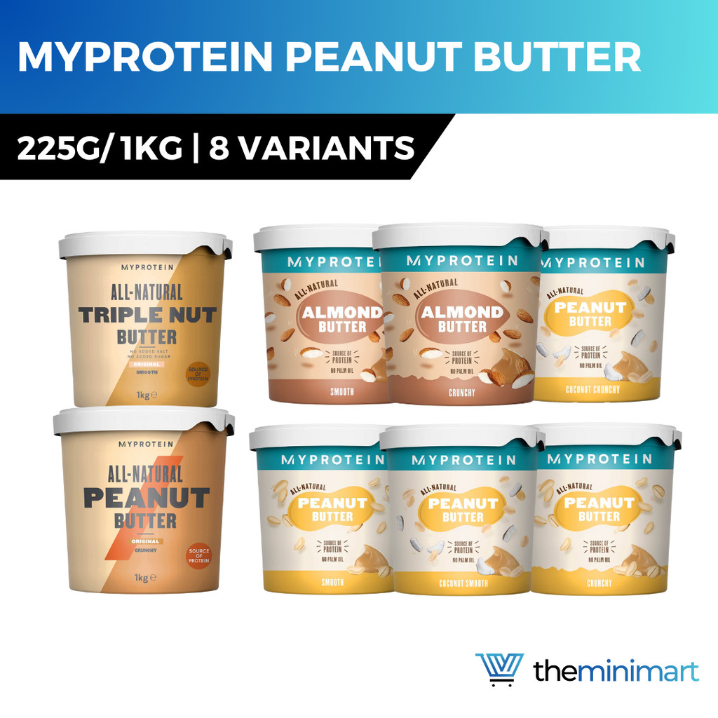 Myprotein Peanut Butter 225g 1kg - Crunchy/Coconut/Smooth/Almond Butter ...