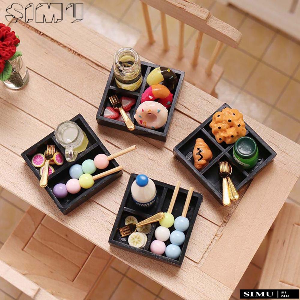 SIMULR Dollhouse Bento Scene Model Playing House Gift Miniature Snack ...