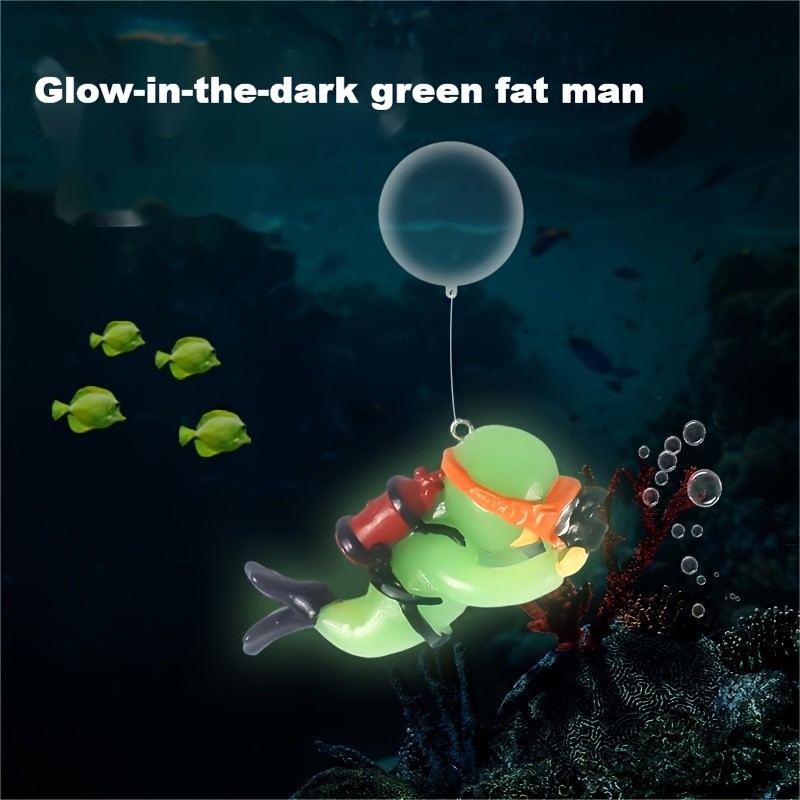 Luminous Diver Green Fat Man Fluorescent Color Floating Micro ...