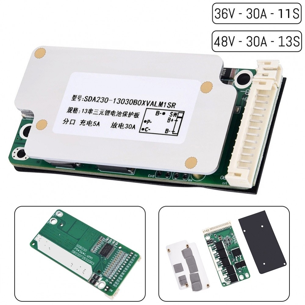 BMS E-bike Green Single Cell Connection 36V/48V Battery Management ...