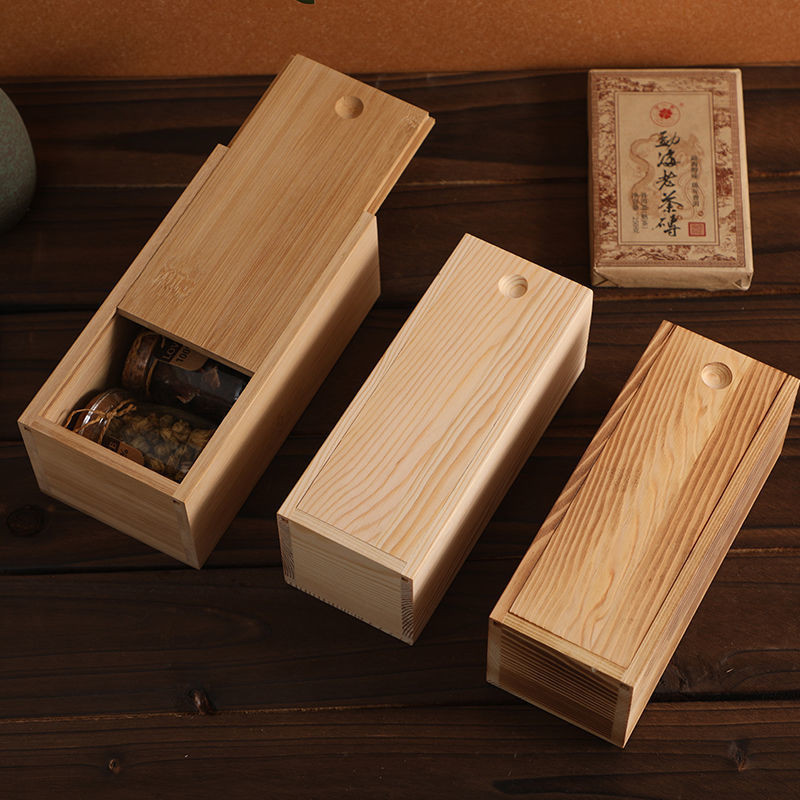 Wooden Box Customized Pine Solid Wood Cover Pull Box Storage Box Gift ...
