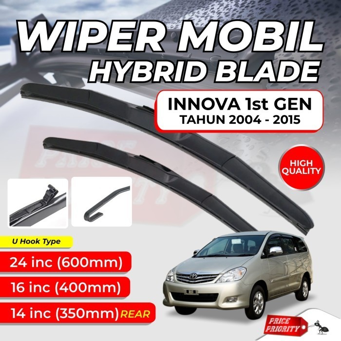 Toyota Kijang Innova Car Wiper Rubber Frameless Wiper Hybrid Blade Set ...