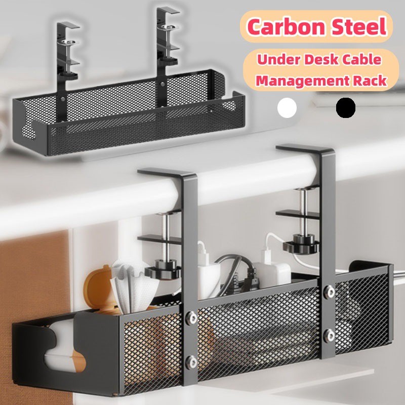 Under Desk Cable Management Wire Organizer Tray Under Table Cord ...