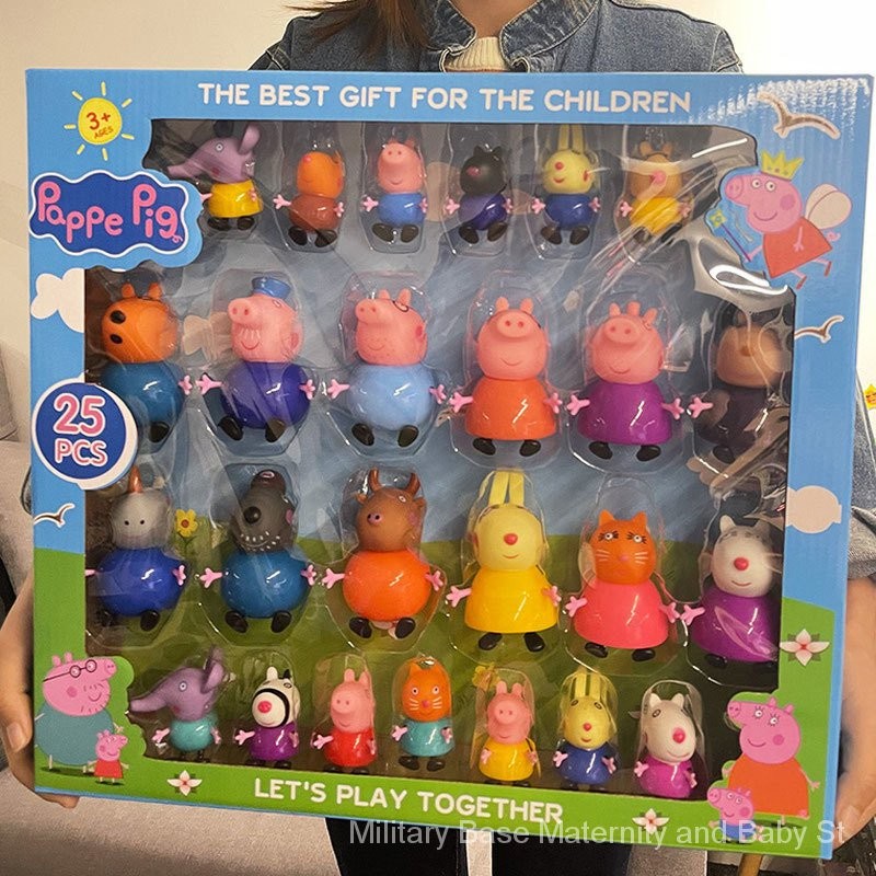 sg Peppa Pig Play House Toy George Family Four Full Set of Figures Six ...