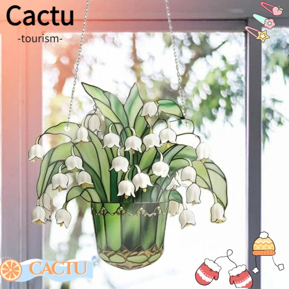 CACTUS Window Sun Catchers, Hanging Stained Glass Lily Of Valley ...