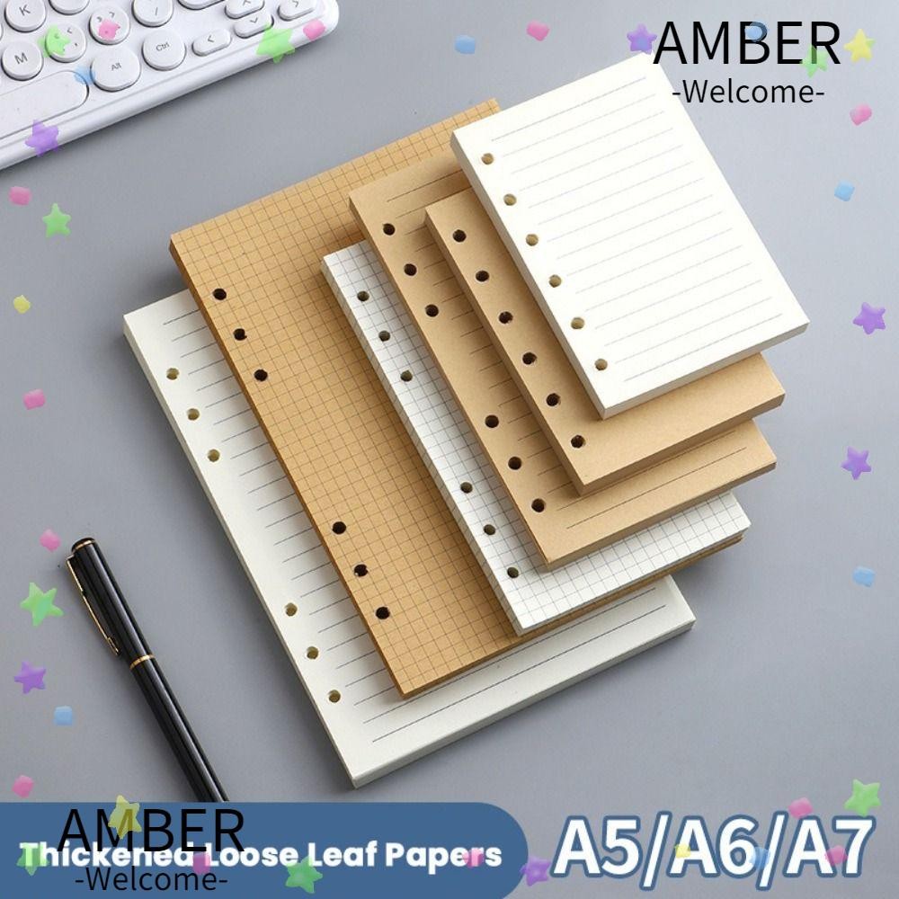 AMBER 80Sheets Notebook Refill Paper, A5/A6/A7 Horizontal Line/Blank ...