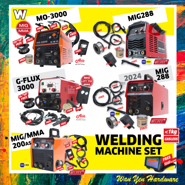 ACO / WELDEE - 2 in 1 MIG Gas-less Welding Machine + MMA Inverter ...