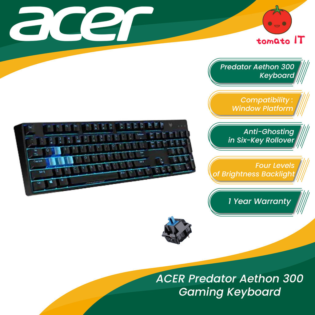 Acer Predator Aethon 300 Gaming Keyboard - (Cherry MX Blue | Backlight ...