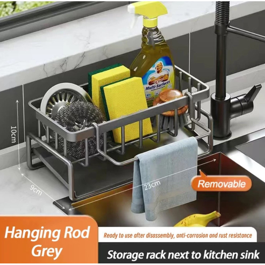 [SG Stock] Kitchen Sink Countertop Storage Rack 304 Stainless Steel ...