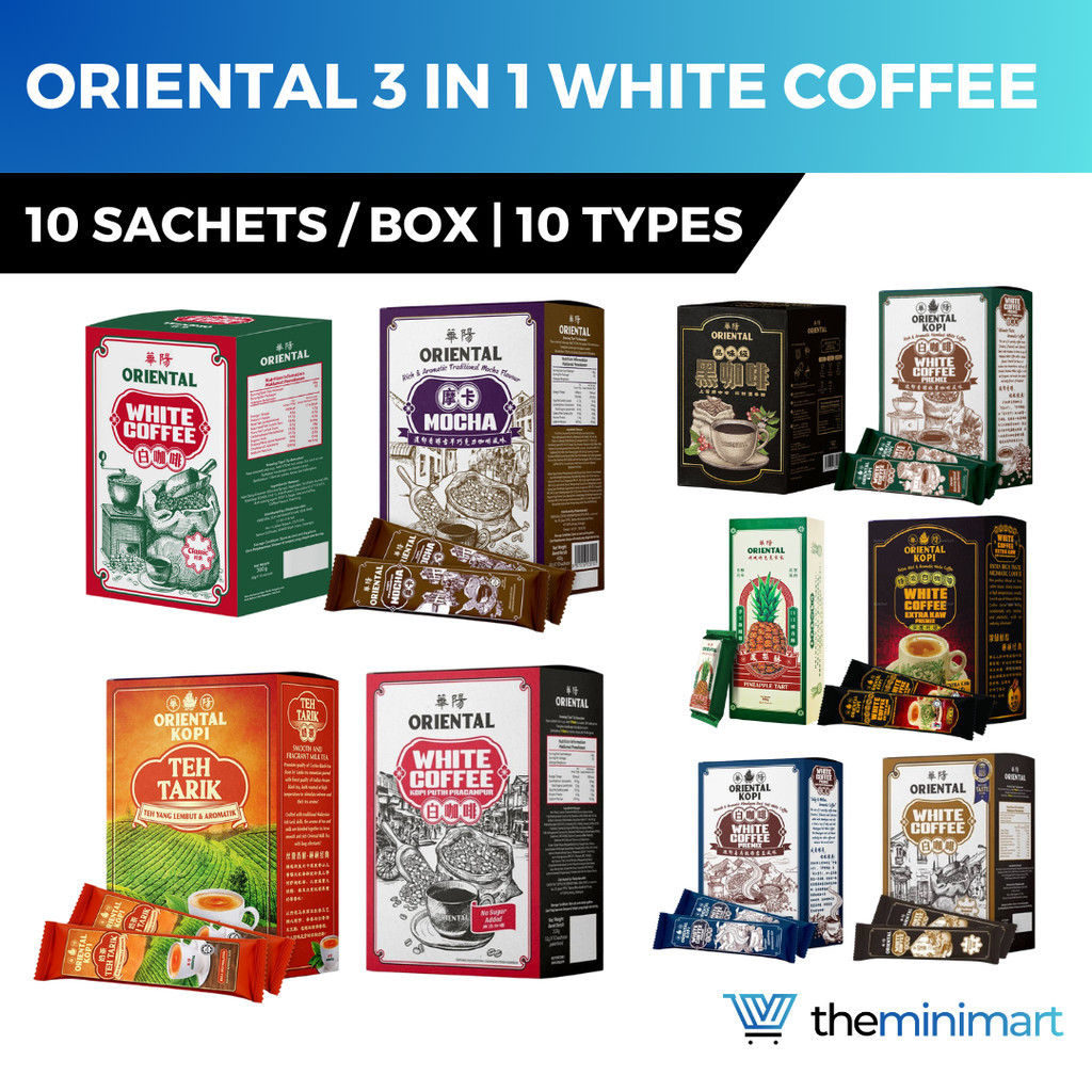 Oriental Kopi 3 in 1 Instant Coffee Mix 180g, 380g, 400g - Drip, Classic, No Sugar, Charcoal ...