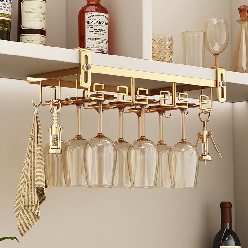 High-end Wine Glass Holder Upside Down Perforation-Free Adjustable ...