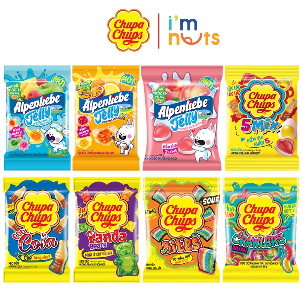 Fruit-flavored Chupa Chups and Alpenliebe Jelly in all flavors 24g ...