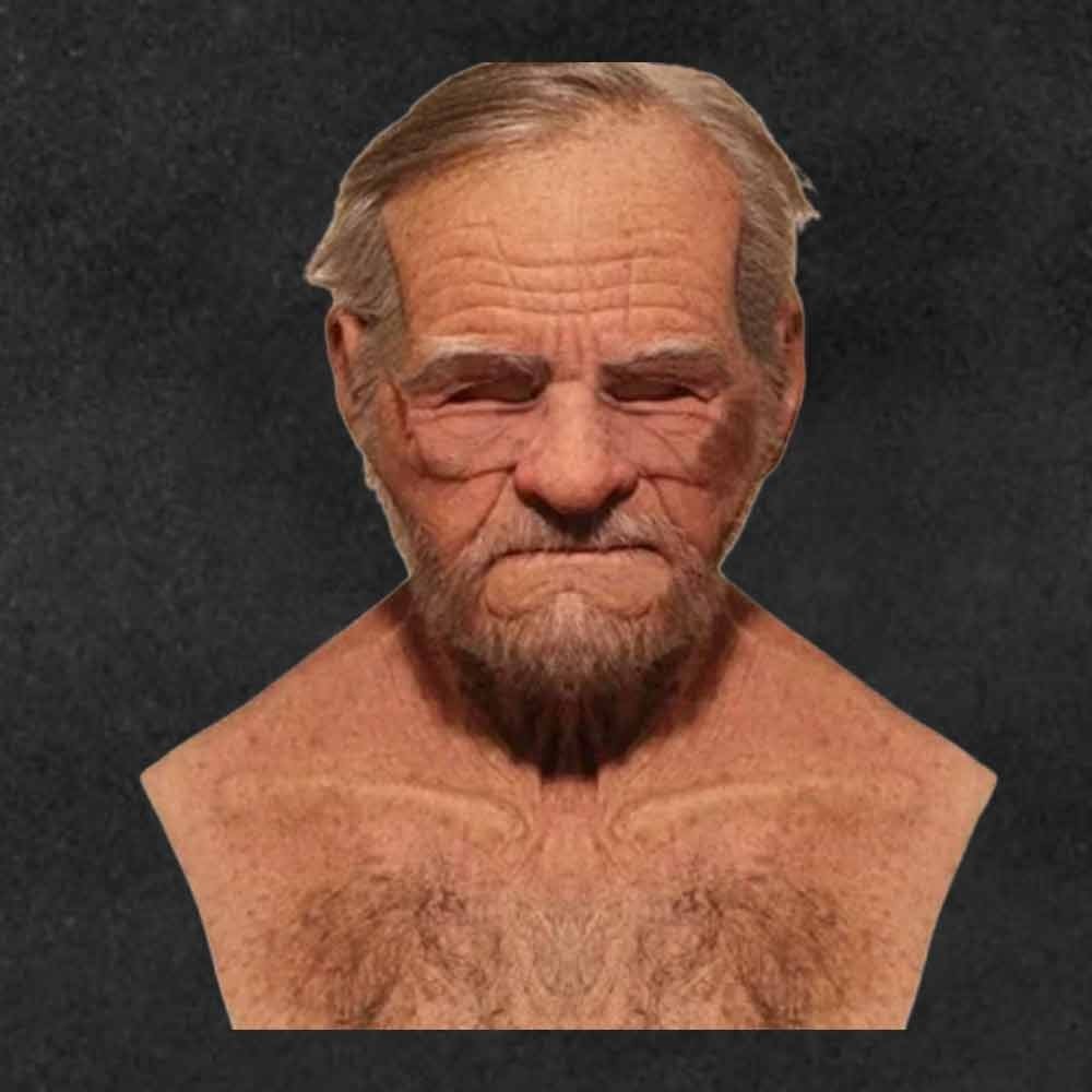 Halloween Realistic Latex Old Man Face Mask Fancy Disguise Prop Cosplay