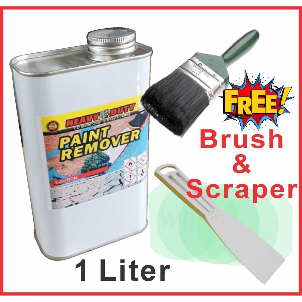 1L PAINT REMOVER ( free scraper plastic & 1.5 in brush paint ) HEAVY ...