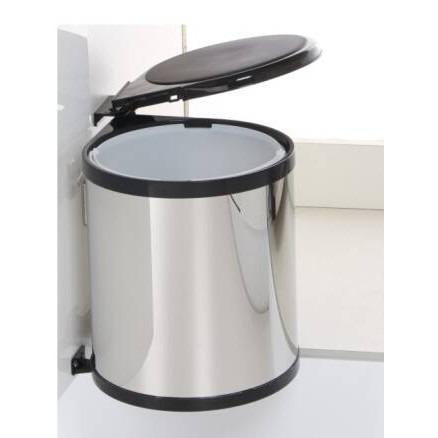 Stainless Steel Kitchen Cabinet 14 Liter Built-In Dustbin with Cover ...