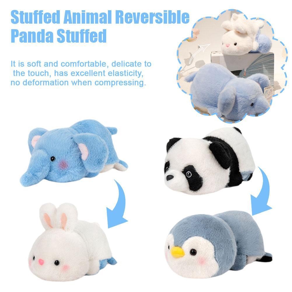 Stuffed Animal Reversible Panda Stuffed 2-in-1 Panda Plush Penguin ...