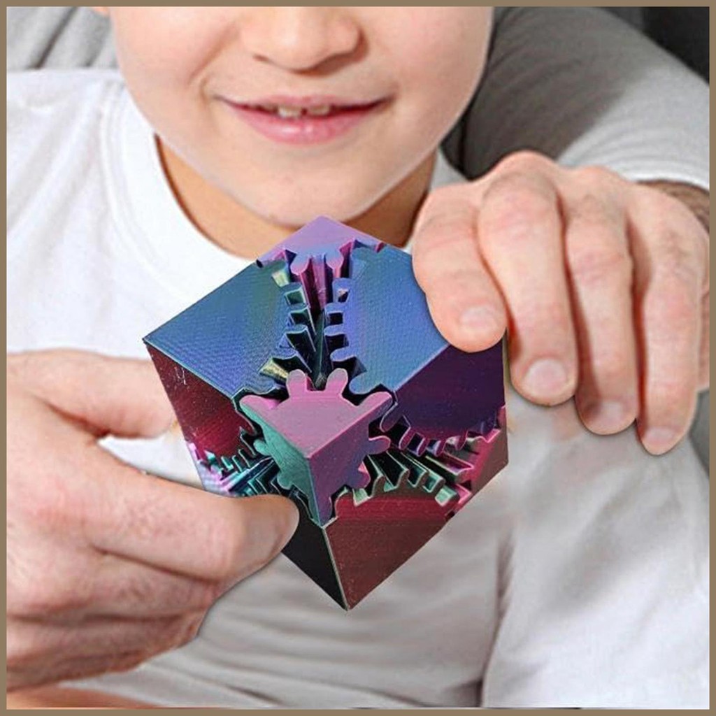 Fidget Cubic for Adults 3D Printed Sensory Rotating Cubic Toy Sturdy ...