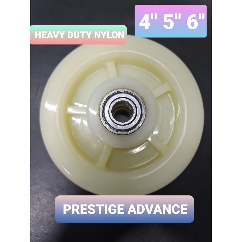 4'' 5'' 6'' 300kg HEAVY DUTY DOUBLE BALL BEARING White NYLON CASTOR ...