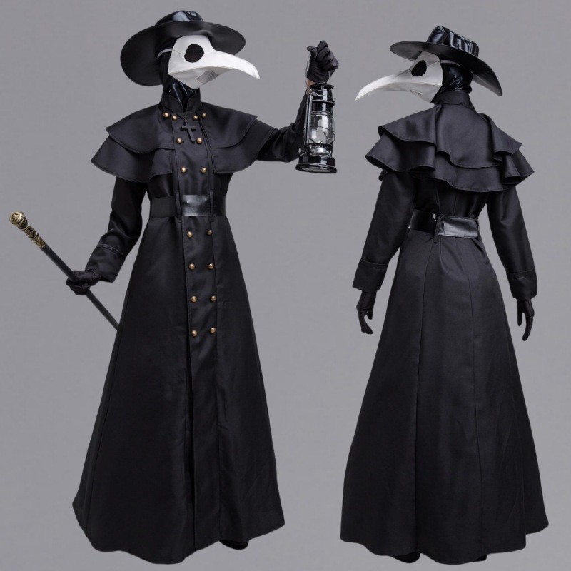Halloween Adult Medieval Steam Punk and Plague Doctor Costume Crow Long ...