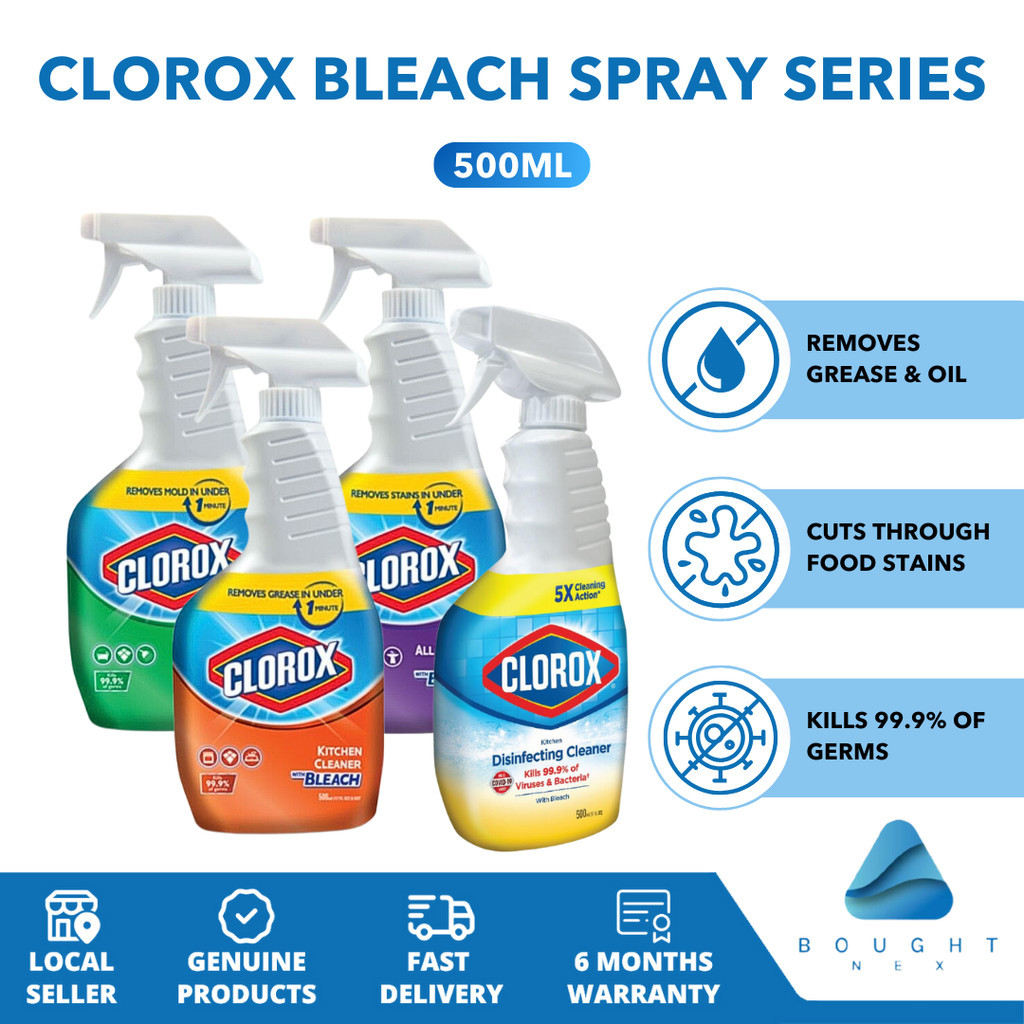 Clorox Bleach Spray 500ml - Mold & Mildew Remover, All-Purpose Kitchen ...