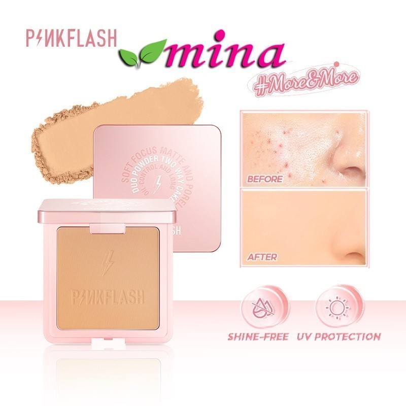PINKFLASH PF-F17 Two Way Cake Pressed Powder Duo Effect Soft Focus ...