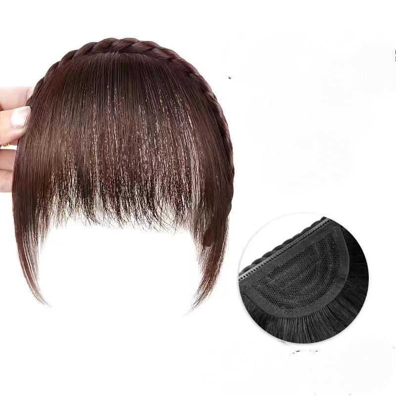 Fashion Cute Braid Bangs one Piece Wig Headband Covering Hair Headpiece ...