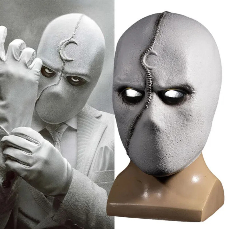 Moon Knight Mask Latex Helmet Knight Set Mask Helmet Cosplay Costume ...