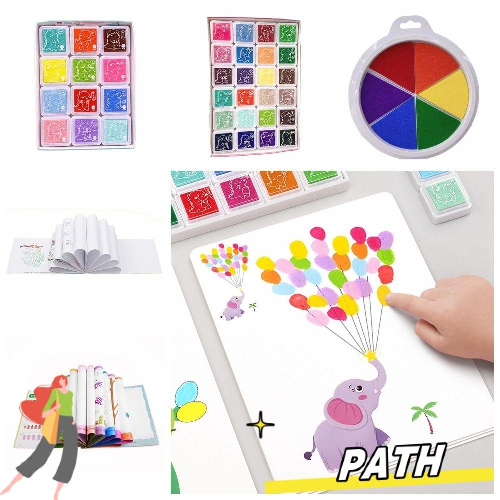 PATH Finger Paint Set, 6/12/24 Color Drawing Toys Finger Painting Album ...