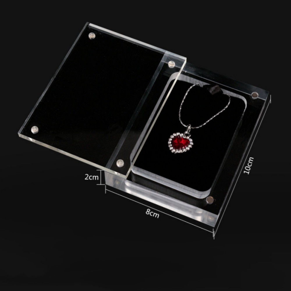 Acrylic Magnetic Jewelry Display Box Transparent Gemstone Diamond ...