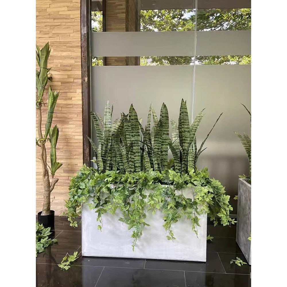 Outdoor Flower Box Cement Flower Pot Large Rectangular Manger Nordic ...