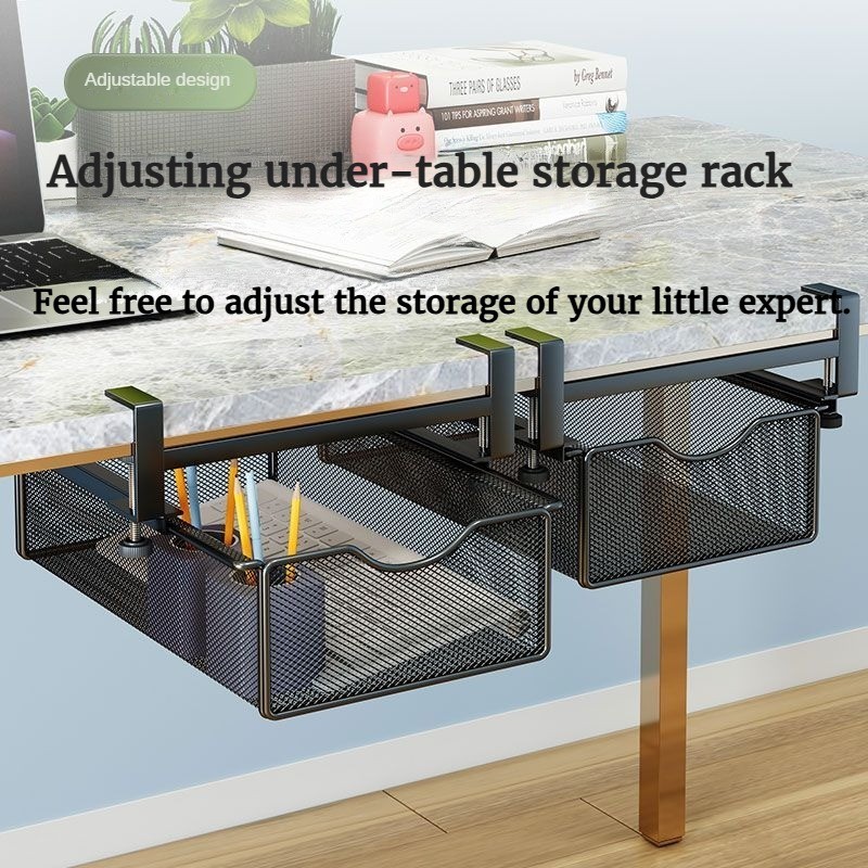 No Punching Under-Table Drawer Under Desk Office Table Drawer Organizer ...