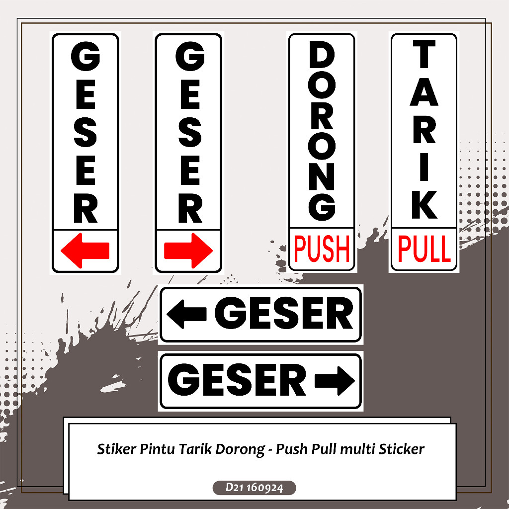 Push Pull Door Sticker - Push Pull multi Sticker | Shopee Singapore