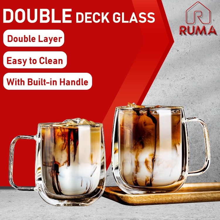【New Arrival】250ML 350ML Heat Resistant Glass Cup with Handle Insulated ...