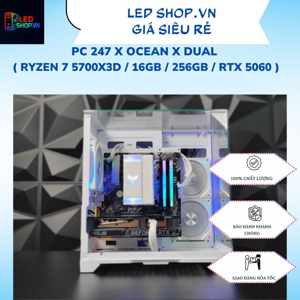 PC 247 x OCEAN x DUAL ( Ryzen 7 5700X3D / 16GB / 256GB / RTX 5060 ...