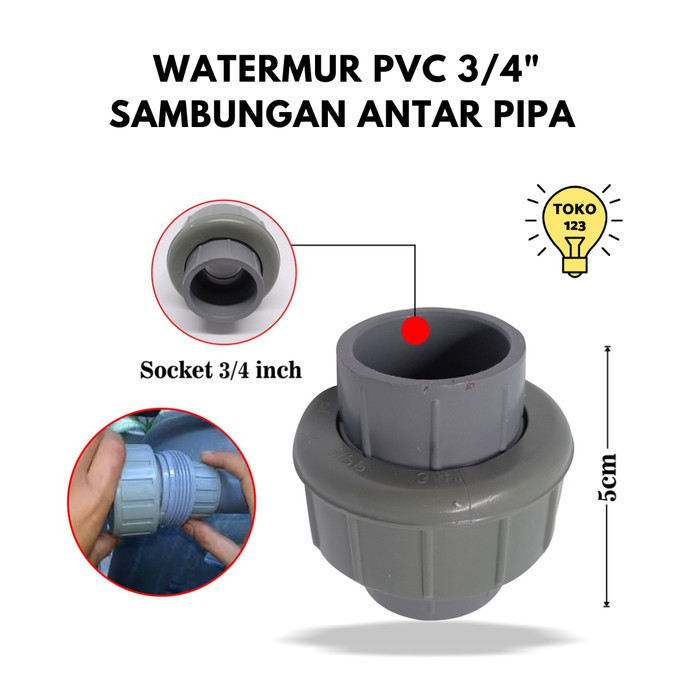 Watermur WaterMoor Connection Between PVC Water Pipes 1" 1/2" 3/4" Inch ...