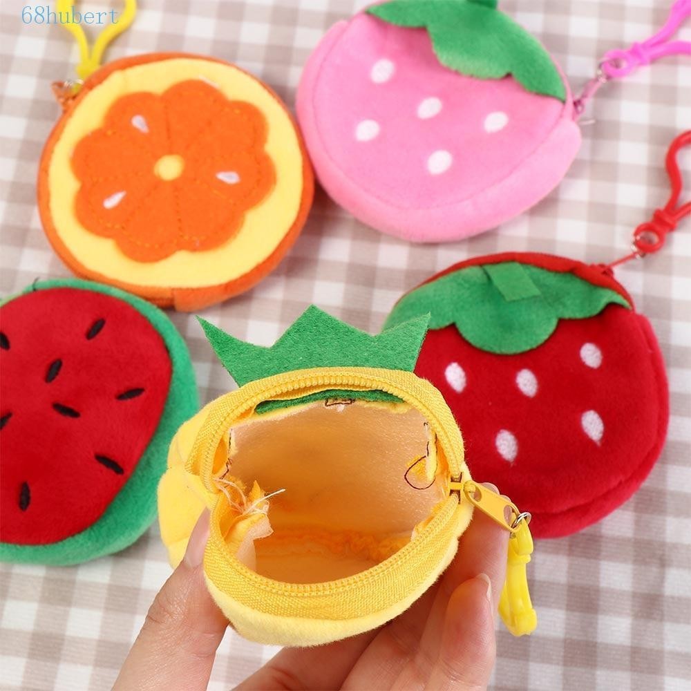 HUBERT Plush Wallet Pouch, 3.15in Strawberry Fruit Coin Bag, Cute ...