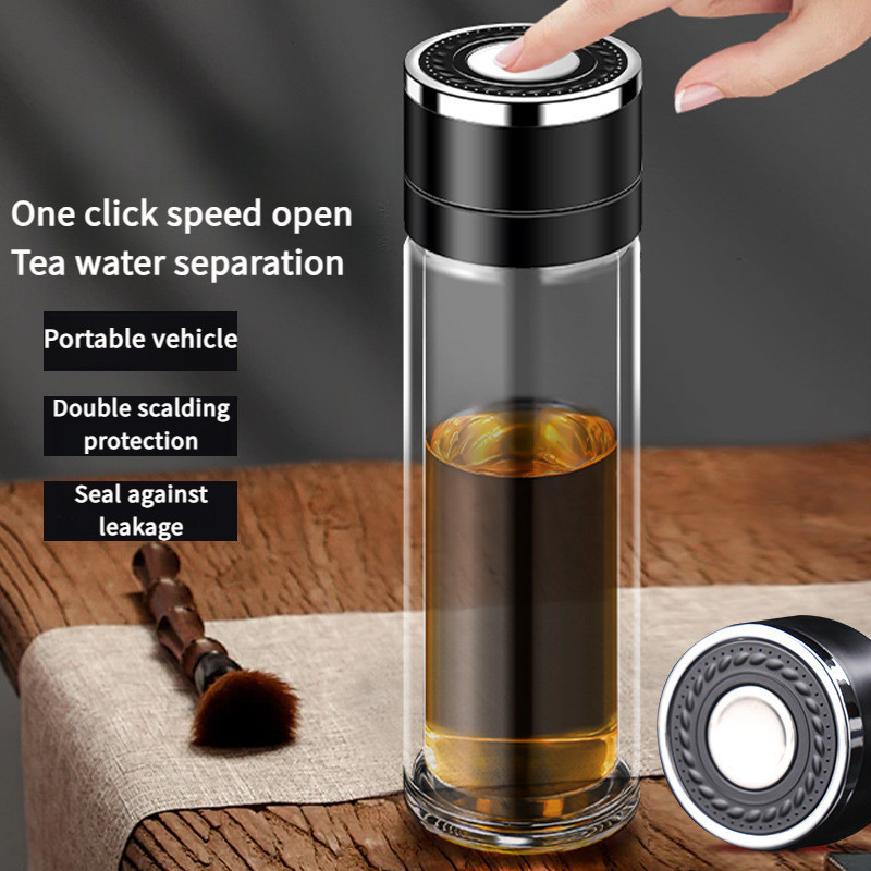 【ALLEN】Teacup/Car High Borosilicate Glass Quickly Open Cup/One-Click ...