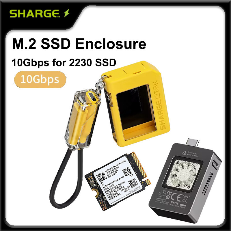 SHARGE M2 SSD Enclosure NVMe 10Gbps PCIe Case USB 3.2 Gen2 Tool Free ...