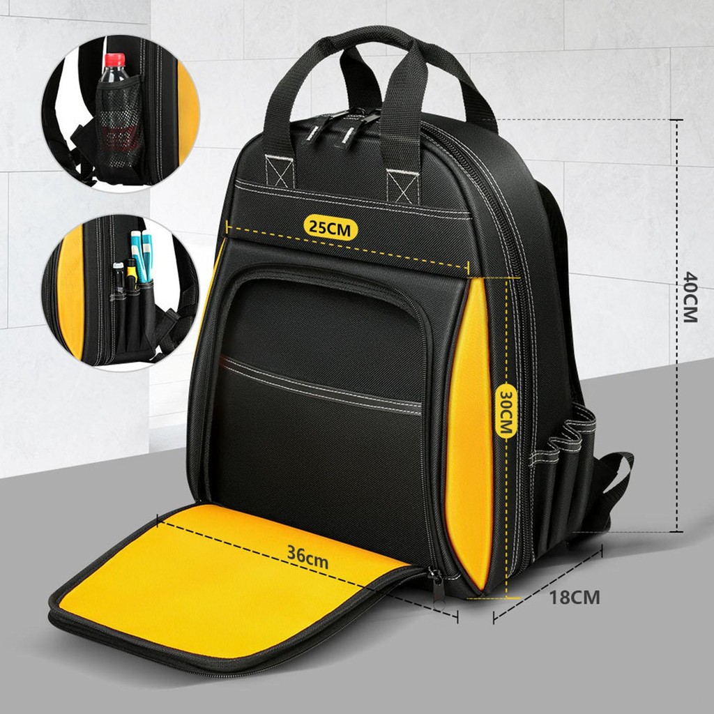 [Homyl478] Tool Bag Backpack Tool Organizer for Construction Carpenter ...