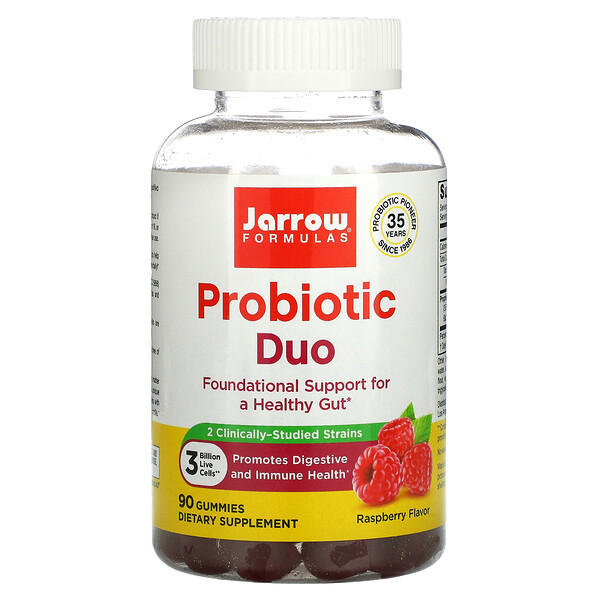 Jarrow Formulas, Probiotic Duo, Raspberry, 3 Billion, 90 Gummies ...