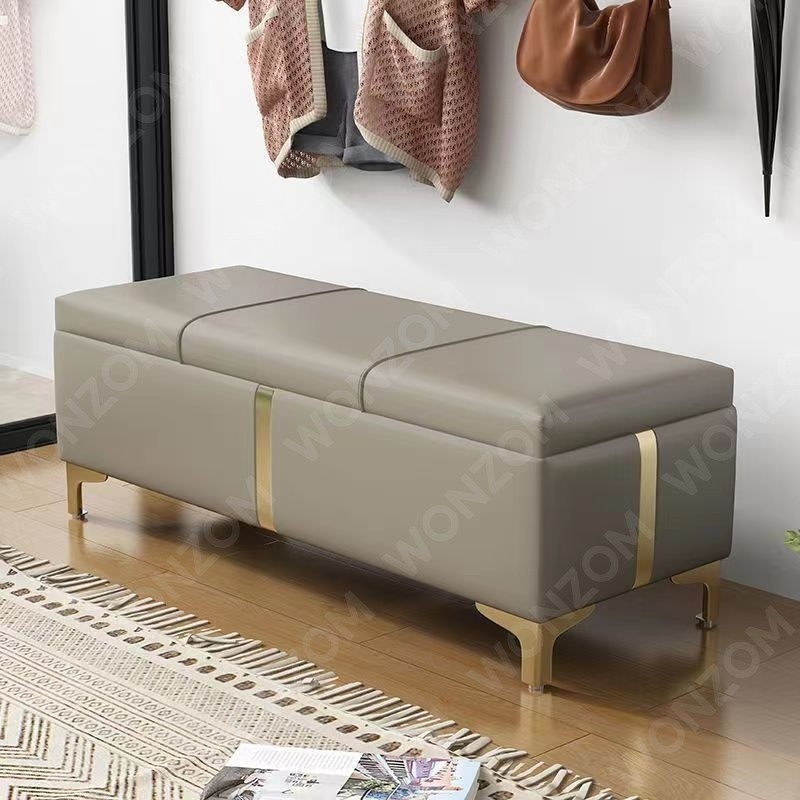 WONZOM Sofa Stool Leather Living Room PU Rectangular Large Storage ...