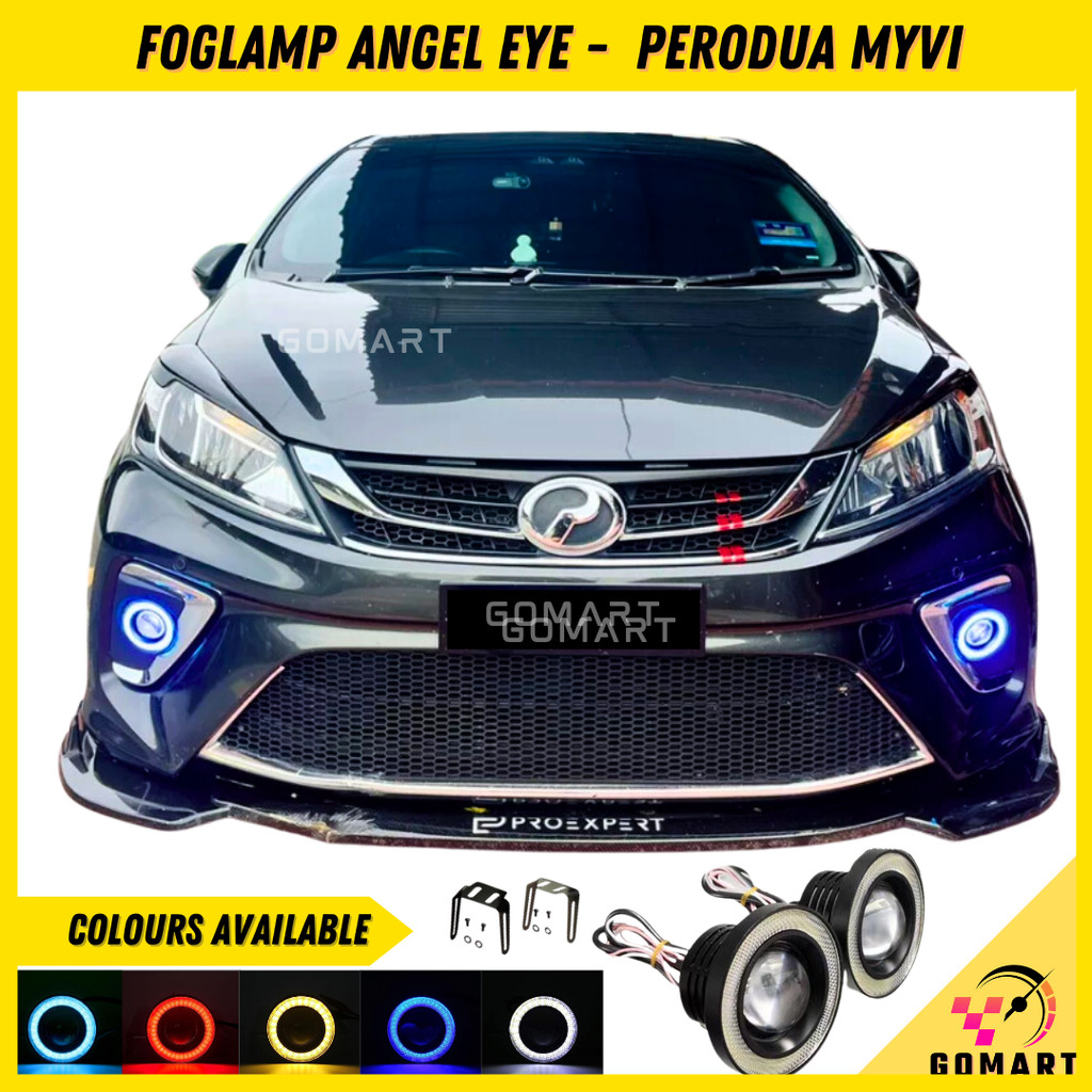 PERODUA MYVI ANGEL EYE Fog Lamp LED LIGHT Halo Ring Spotlight COB ...