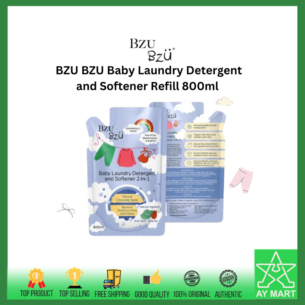 BZU BZU Baby Laundry Detergent and Softener Refill 800ml Gentle Cleaning Solution for Clothes ...
