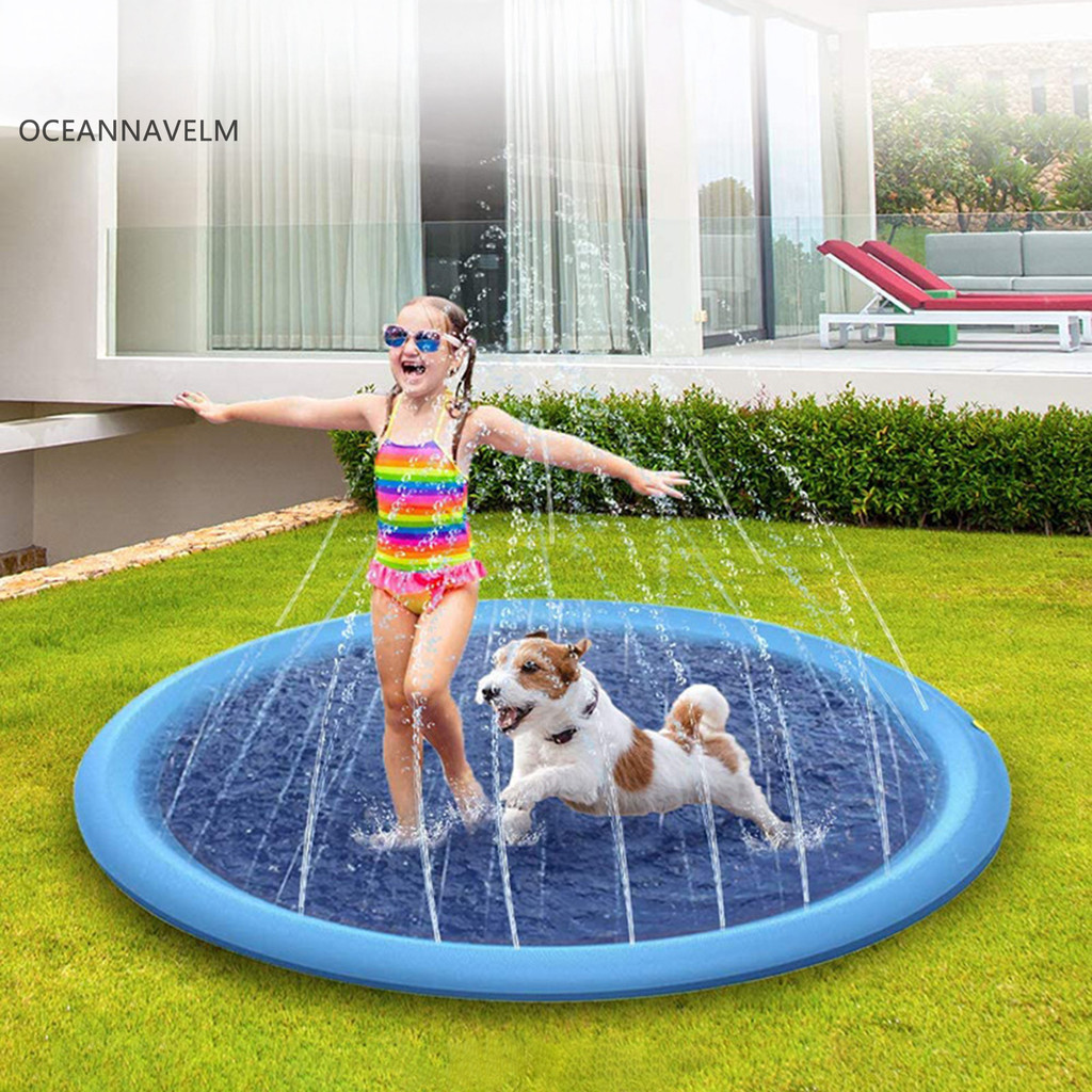 oc Pet Splash Pad Dog Water Play Mat Leakproof Splash Pad for Kids and ...