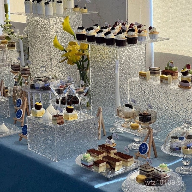Acrylic Water Ripple Display Tray Buffet Dessert Table Snack Rack Setup ...