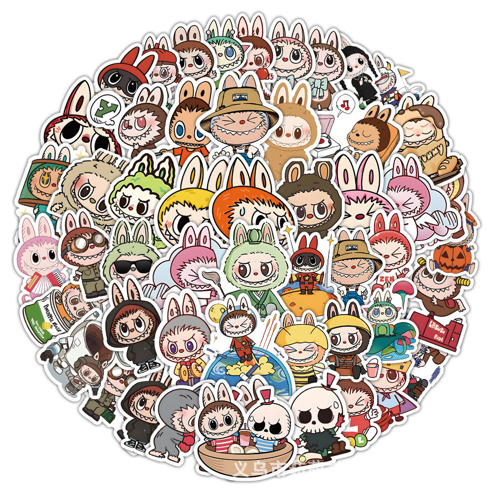 50PCS Cartoon The Monsters LABUBU Waterproof Graffiti Stickers for ...